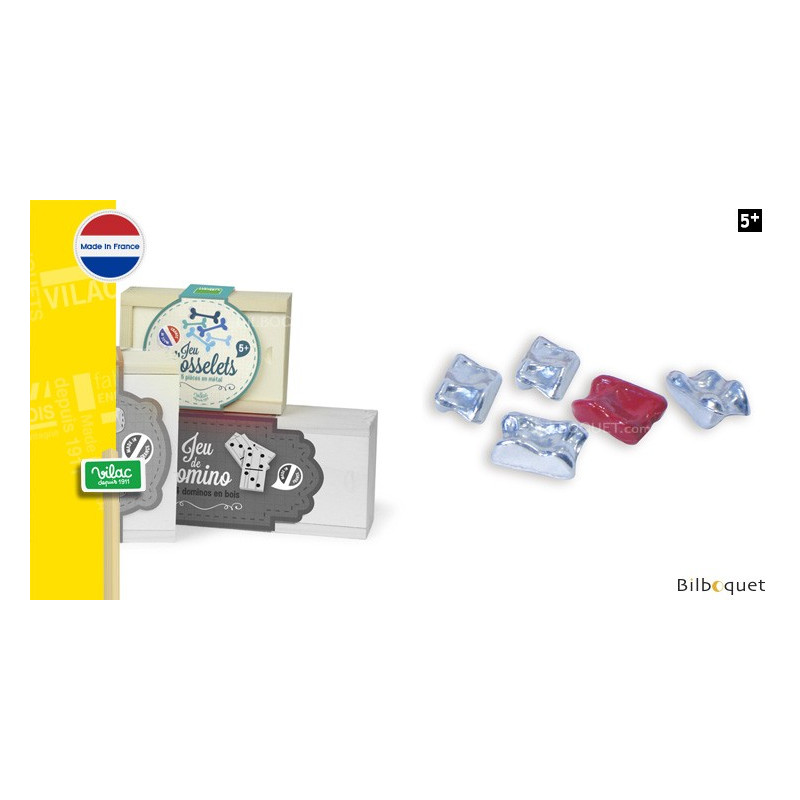 Jeu d'osselets en coffret en bois