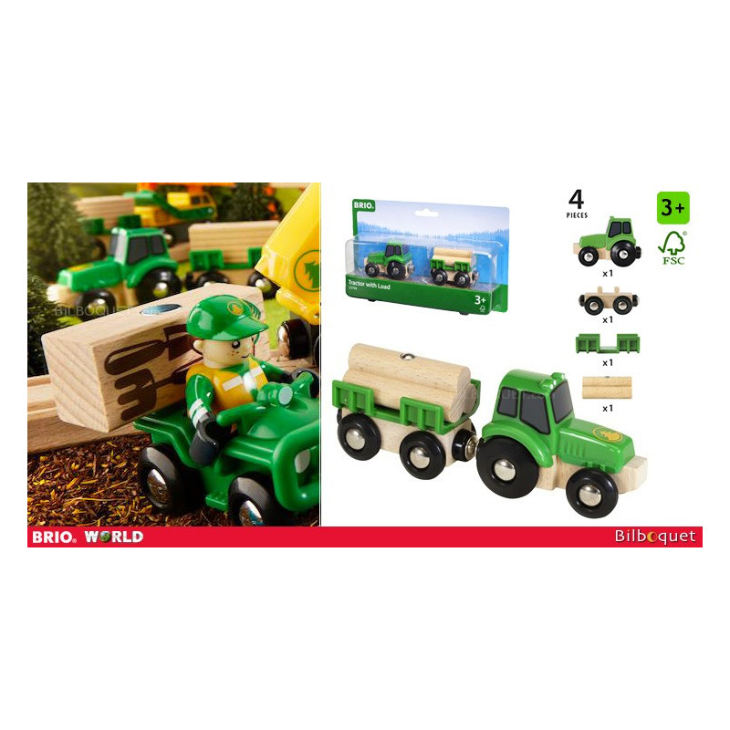 Tracteur avec remorque et chargement - Véhicules BRIO