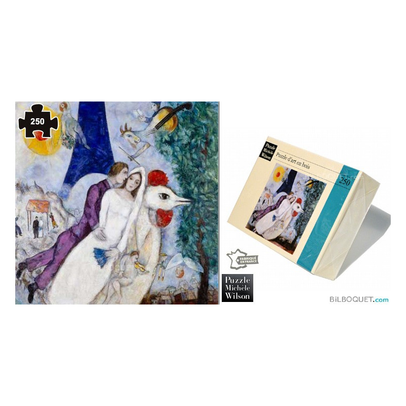 The Bridal Pair with Eiffel Tower (Chagall) Wooden Puzzle