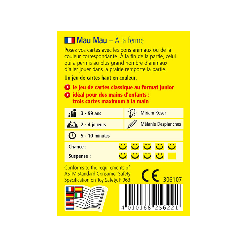 Mau Mau junior card game On the farm