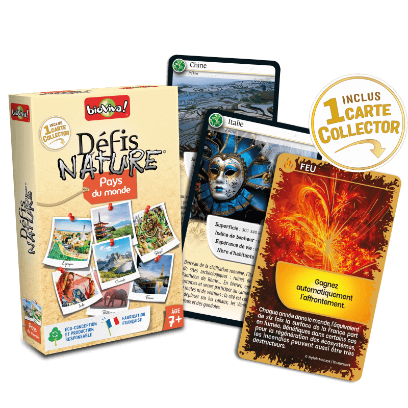 Les pays du monde - Défis nature - Jeu de cartes