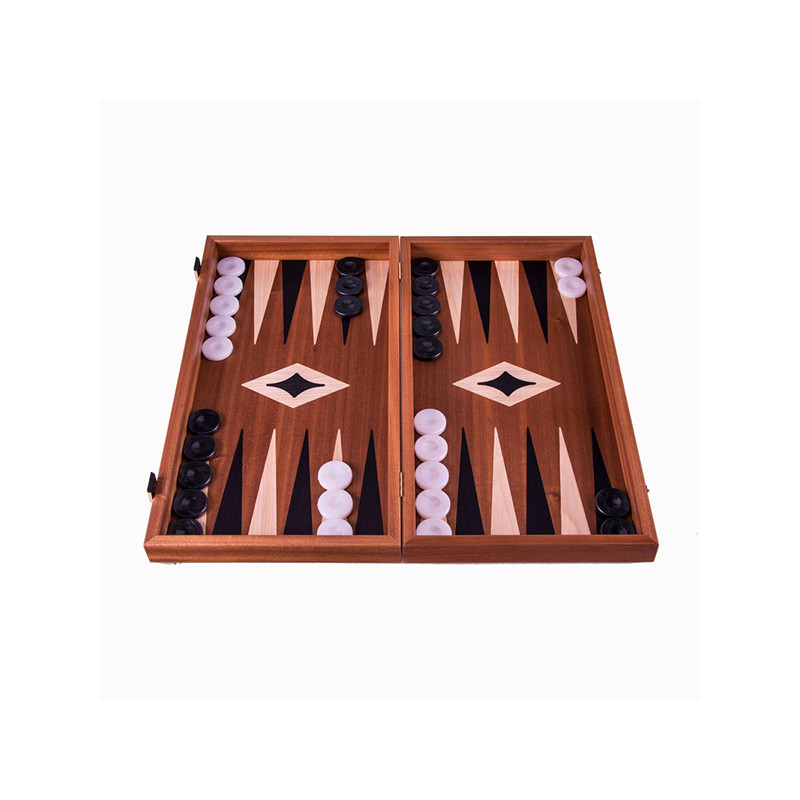 Backgammon et échecs 38cm acajou