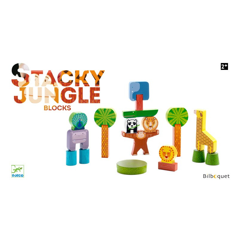 Stacky Jungle - 20 wooden building blocks